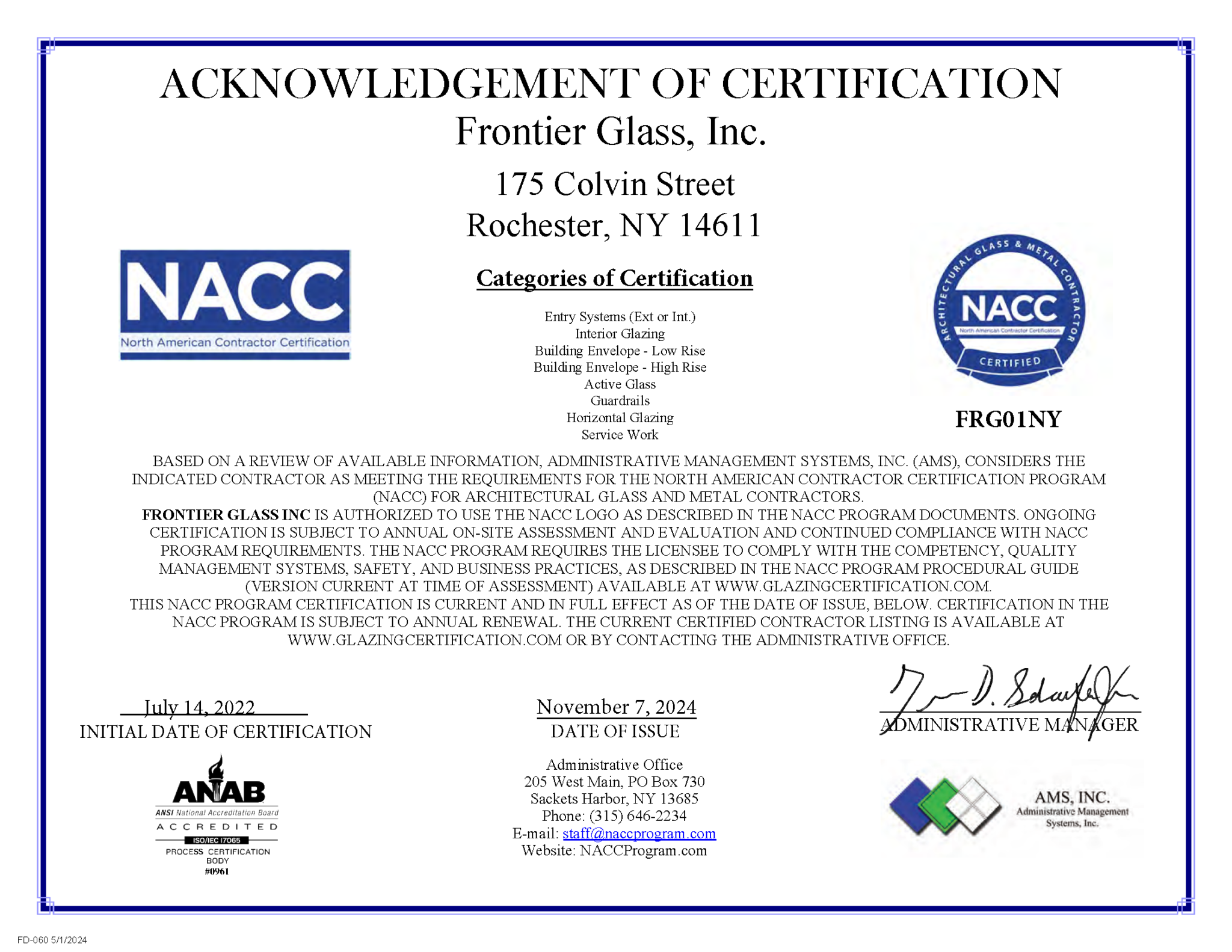 Frontier Glass Inc. | Glass Installation & Repair in Rochester NY